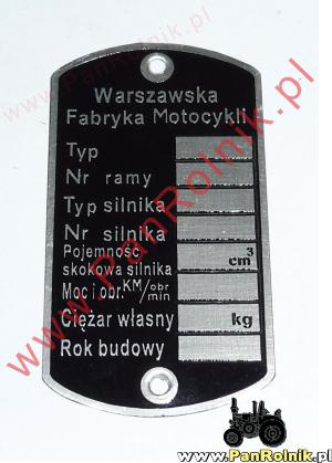 WFM M04/ M05 tabliczka znamionowa (WFM) | W \ WFM | Sklep PanRolnik.pl ...